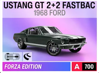 1968 Ford Mustang GT 2+2 Fastback Forza Edition Stats & Tuning Guide ...